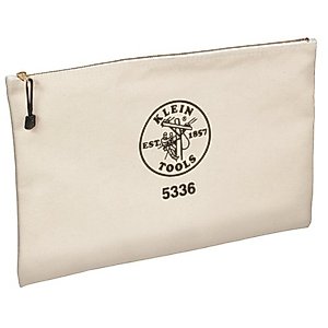 Klein Tools 5336 Zipper Bag, Canvas Contractor's Portfolio is Tough No. 10 Canvas to Resist Tears, Great for Carrying Contracts and More