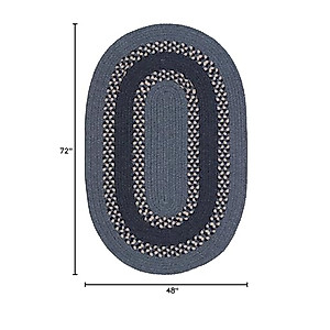 Colonial Mills Corsair Banded Oval Area Rug, 4X6, Blue
