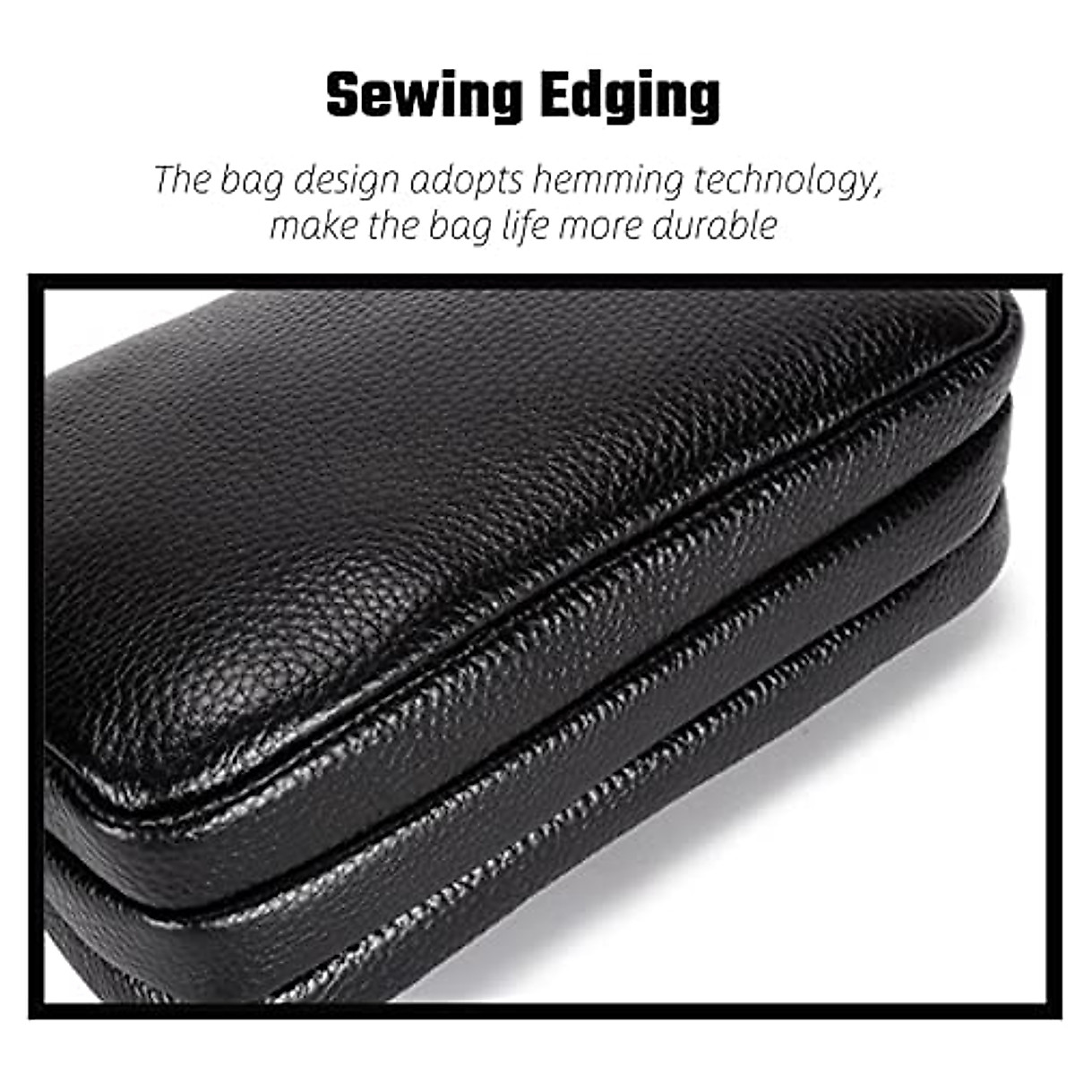 FUKUTAI Genuine Leather Crossbody Bags Shoulder Purses for Women - Real Leather Lightweight Soft Crossbody Bag Pocketbook (Black)