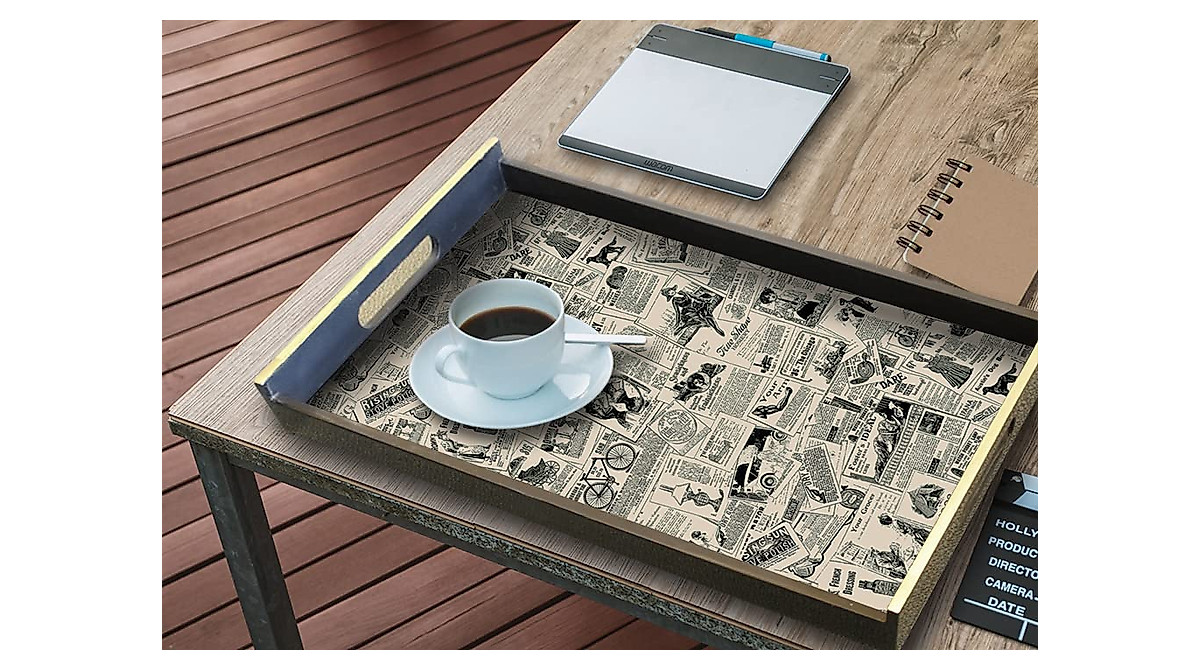 JZ Home Vintage Newspaper Contact Paper - Peel & Stick Wallpaper