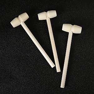 DOMG 50 Pieces Mini Wooden Hammers for Chocolate Breakable Heart Bulk