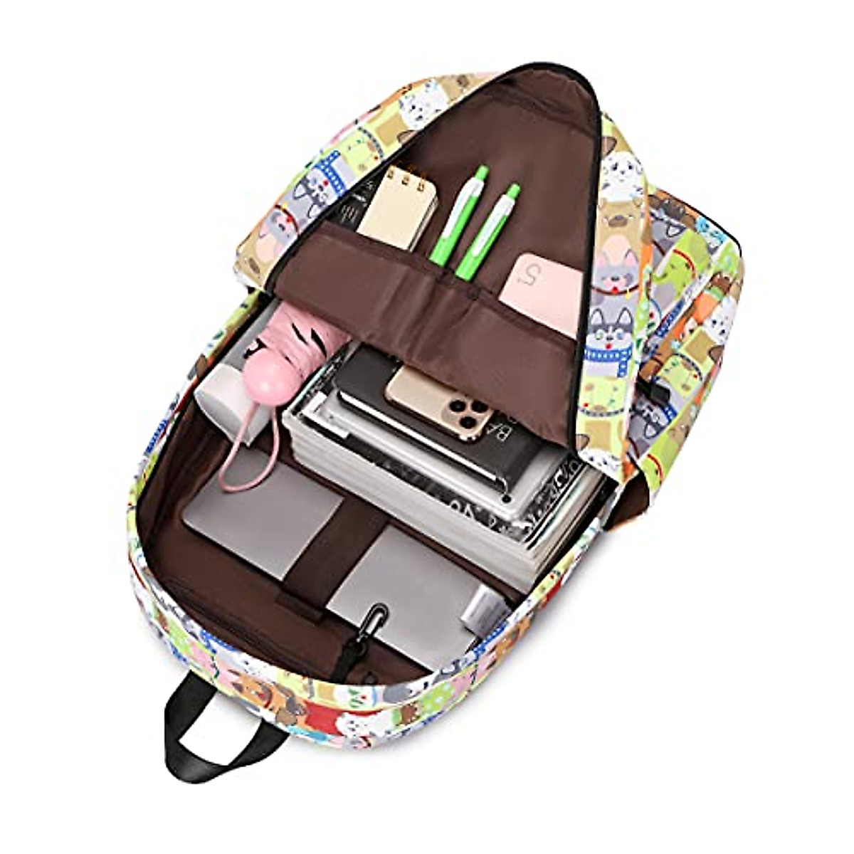 Wadirum Trend Printed School Backpack for Teenage Kids Schoolbag Dog
