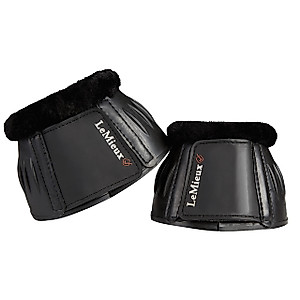 LeMieux Rubber Bell with Fleece Overreach Horse Boots - Protective Gear and Training Equipment - Equine Boots, Wraps & Accessories (Black - XLarge)