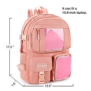 STEAMEDBUN Kawaii Backpack Cute Aesthetic Backpack for Girls,Ita Backpack with Inserts for School (without pins)