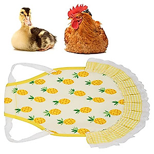 Pet Vest, Make The Chickens Feel Warm Hen Aprons Designed with Elastic Band Make The Feathers Grow Better for Home for Outdoors for Daily for Chicken(Pineapple)