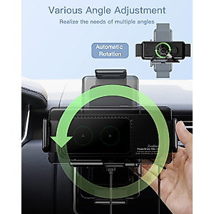 [Dual Coils] Wireless Car Charger, ZeeHoo 15W Fast Charging Auto-Clamping Car Mount, Qi Air Vent Phone Holder for Samsung Galaxy Z Fold/Flip 4 3 5G/S22/S21,iPhone 14 13 Pro Max, Google Pixel 6 Pro