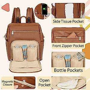 Omanmoli Diaper Bag Backpack Leather Diaper Bag Backpack Baby Bag Diaper Bag Organizer