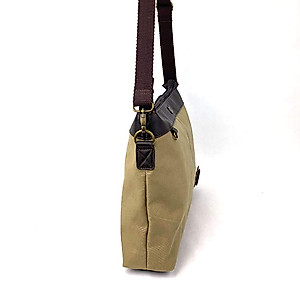 CHALA Canvas Convertible Stripe Work Tote with Chala Key-Fob in Light Olive (Poodle Coin Purse)