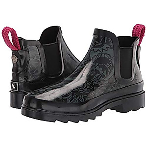 Sakroots Women's Boot, Rain Bootie, Rainboot Chelsea, Black Spirit Desert, 6
