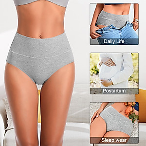 Annenmy Women's High Waist Underwear Cotton Stretch Briefs Full Coverage Underwear Soft Breathable Ladies Panties 5 Pack XL Multicolor