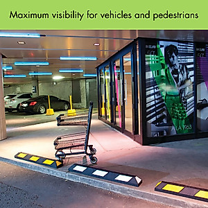 Park-It Recycled Rubber Parking Stop 4'X6"X4" Black/White