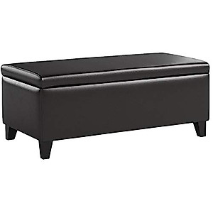 Christopher Knight Home Breanna Leather Storage Ottoman, Brown