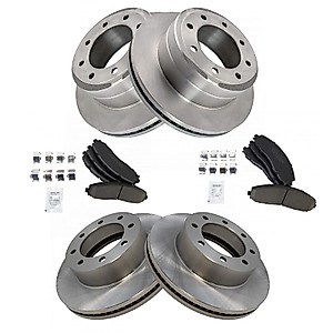 TRQ Front and Rear Brake Pad & Rotor Kit Brake Chemical Kit Brake Pads Brake Rotor Ceramic Compatible with 2013-2021 Ford F-250 Super Duty F-350 Super Duty