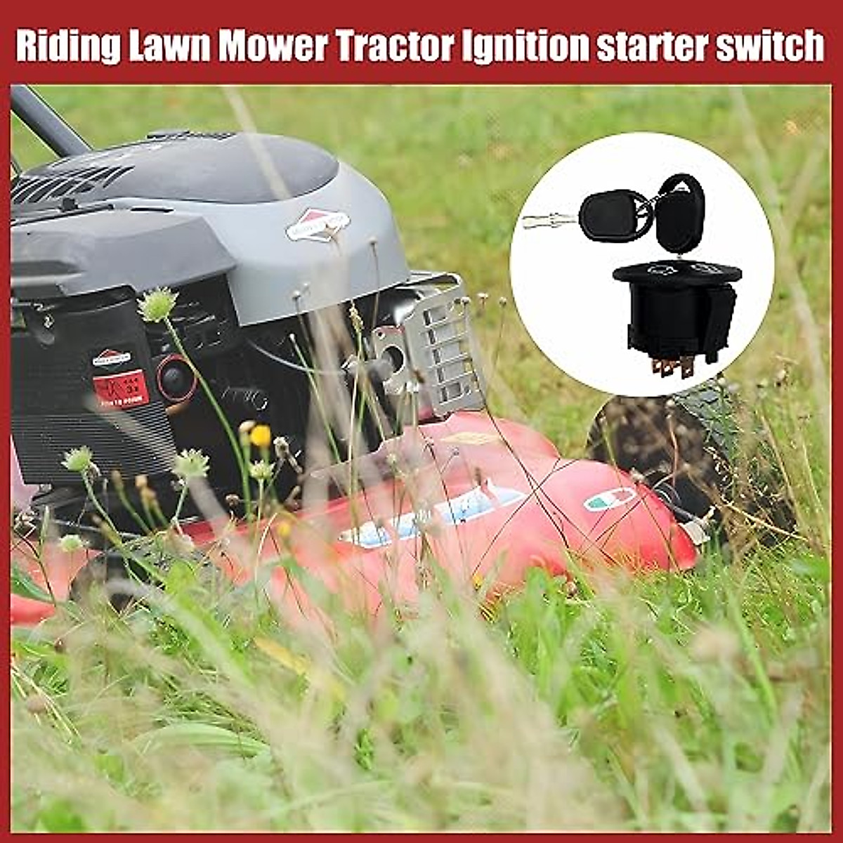 H-Jun Ignition Switch 3 Position with Key for Cub Cadet, MTD, Troy-Bilt, Husqvarna, Craftsman, Delta, JD Riding Lawn Mower, 725-04228, 925-04228