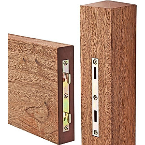 METAL MAGERY Bed Rail Fasteners 6" Set of 4 Bed Rail Brackets Heavy Duty Bed Frame Rail Hardware