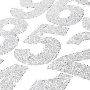 Juvale 126 Pieces Make Your Own Banner Kit - DIY Banner with Silver Glitter Letters A-Z, Numbers 0-9, Hearts, Stars, and 3 Strings
