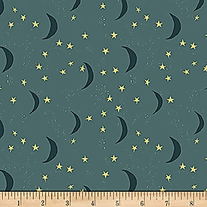 Art Gallery Fabrics Art Gallery Lambkin Keeping Watch Dim Jersey Knit, Dusty Blue