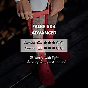 FALKE Men's SK4 Ski Socks, Merino Wool, Knee High, Light Cushion, Breathable Quick Dry, Winter Athletic Sock, Blue (Olympic 6940), 10.5-11.5, 1 Pair