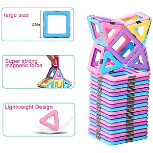 DEJUN Magnetic Building Sticks Building Blocks Set, Magnet Educational Toys Magnetic Blocks Sticks Stacking Toys Set, Interlocking Toy for Toddlers Girls and Boys Gift (30 Piec)