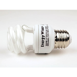 Bulbrite 509206 CF5W LM 5W Low Mercury Compact Fluorescent T2 Coil with Medium Base, 25W Equivalent, Warm White, 1 Count (Pack of 1)