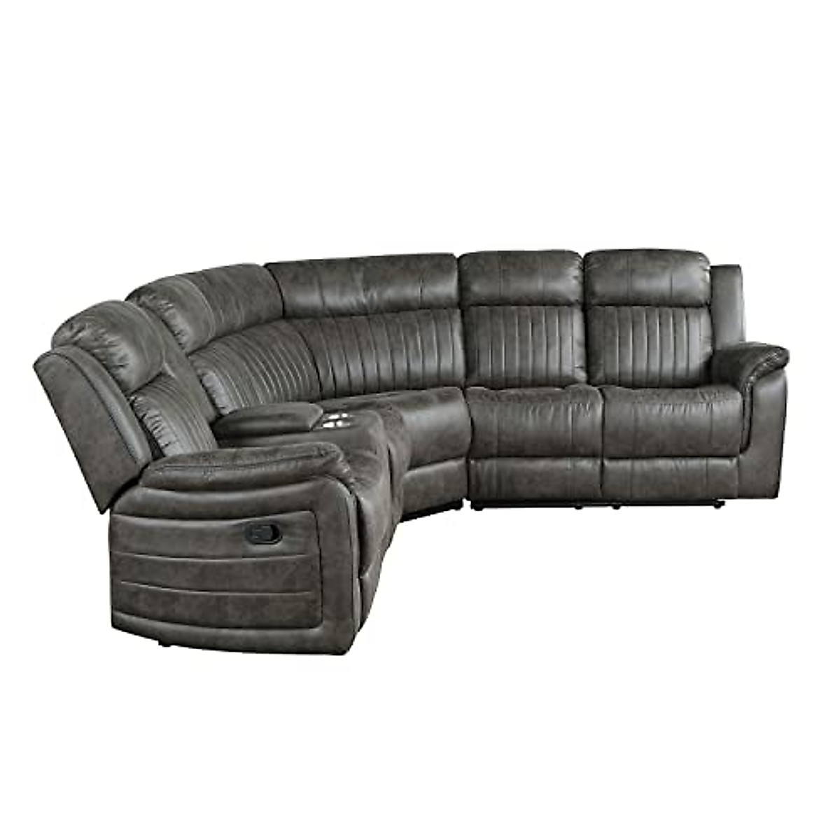 Lexicon Perm 3-Piece Reclining Sectional Sofa, Brownish Gray