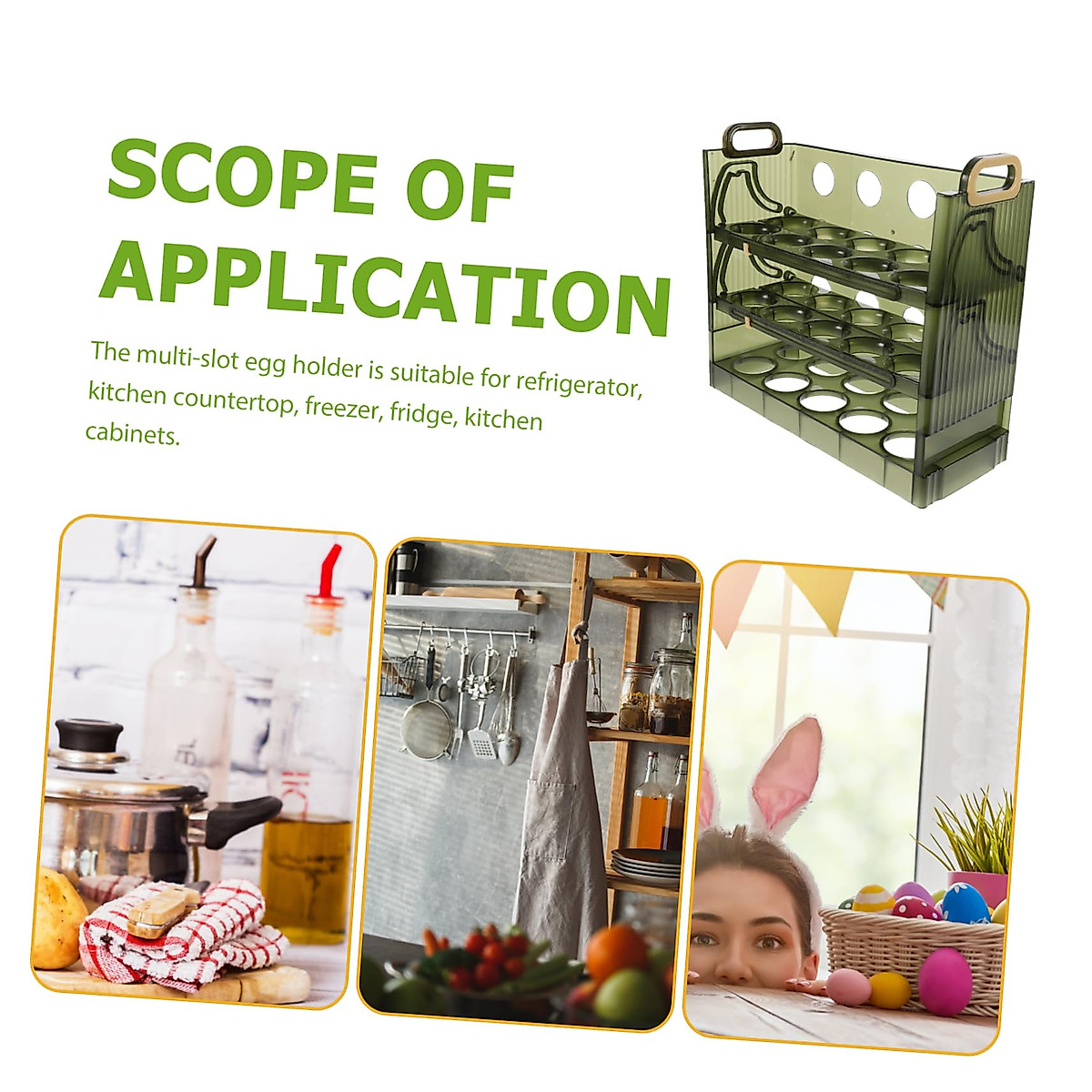 Garneck Storage Container Multi Grid Holder for Fridge Sturdy and Reusable Box