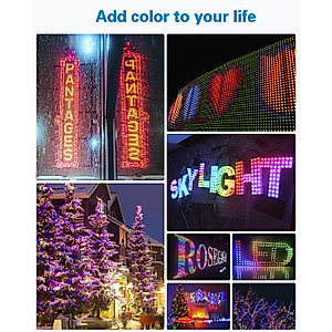 ALITOVE 12V WS2811 LED Pixels Addressable RGB Outdoor String Lights 50pcs 12mm Diffused Digital Dream Color Programmable LED Square Module Lights Waterproof IP68 for LED Screen Billboard Holiday