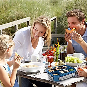 3 Pack Bento Box Lunch Box Kids, Qipecedm Bento Box Adult Lunch Box with Cutlery, 1300ML 4 Compartment Lunch Box Containers for Adults/Kids/Toddler, Leak Proof, Microwave/Dishwasher/Freezer Safe