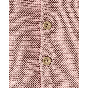 little planet by carter's unisex-baby Organic Cotton Signature Stitch Cardigan, Blush, 3 Months
