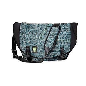 DIME BAGS Voyage Messenger Over the Shoulder Hemp Bag with Padded Pouch for Laptop Computer (Glass)