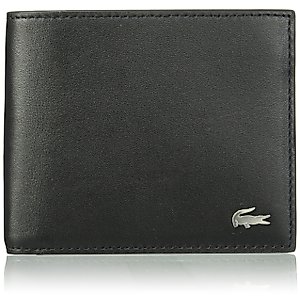 Lacoste Men's Fitzgerald Large Billfold and Coin Wallet, Black, One Size