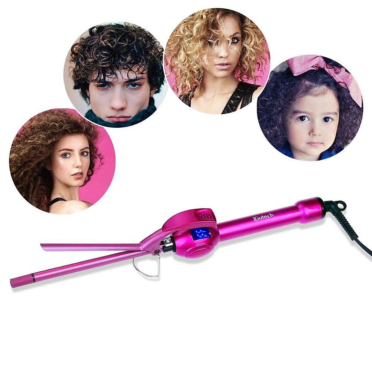 iGutech 9mm Curling Iron Hair Curler,3/8 Inch Small Barrel Curling Iron Ceramic for Long & Short Hair