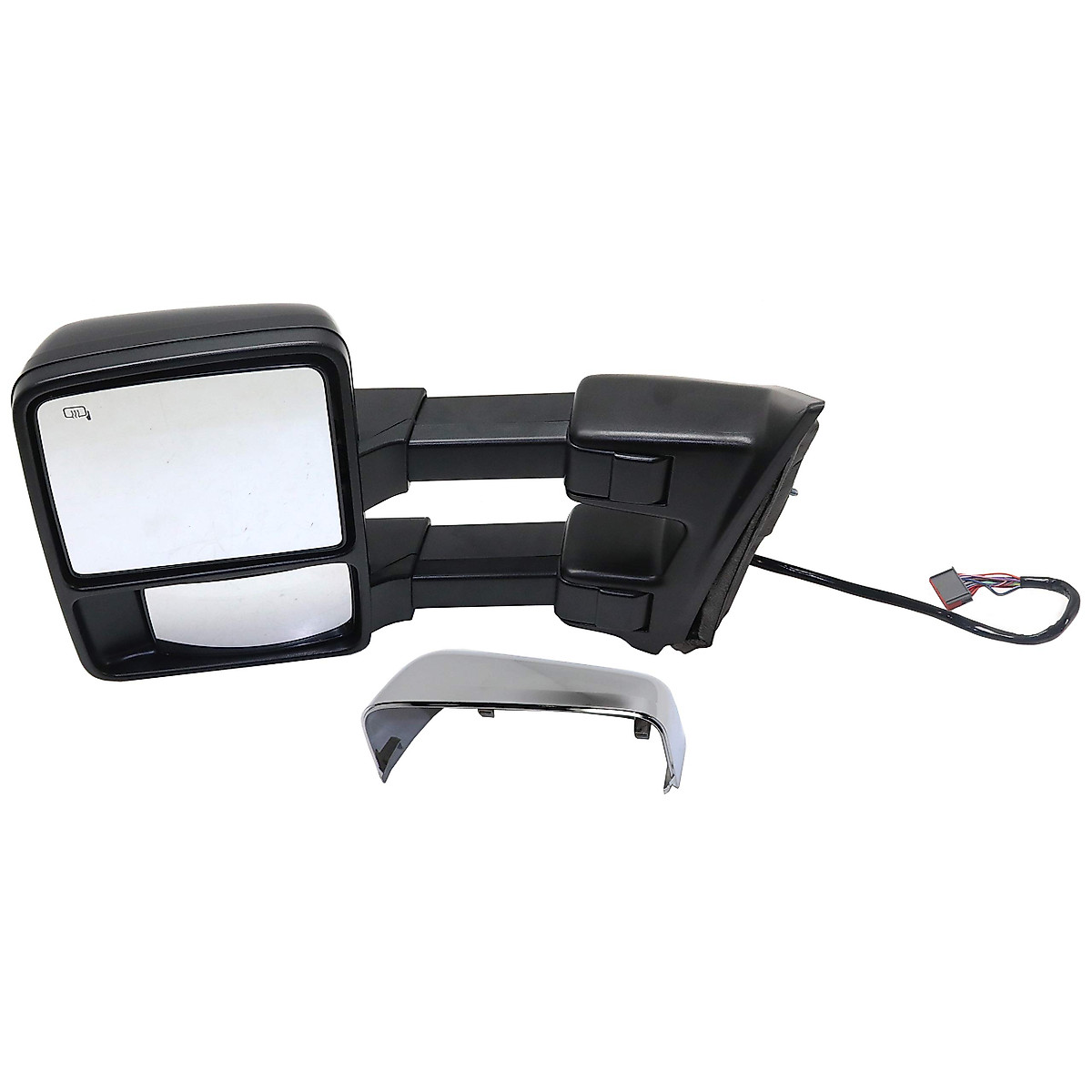 Kool Vue Driver Side Power Heated Towing Mirror for Ford F-250 F-350 Super Duty 2010-2016 Power Fold With Signal Light & Memory; Without Blind Spot Monitor Auto Extend with 2 Caps