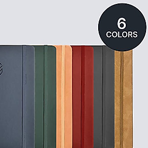 The Scribes | Hardcover Notebook Journal for Writing with Elastic Closure and Bookmark Ribbon | Made with PU Leather | Soft & Sturdy Cover | 100 GSM Recycled Paper | 6’’ x 9’’ Thick Paper Dotted Journal for Men Women Work | 160 Pages | (Blue, Dotted)