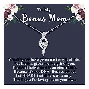UPROMI Bonus Mom Mothers Day Gifts, Step Mom Birthday Gifts for Stepmom Necklace