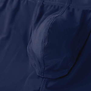 easyforever Mens Compression Shorts with Bulge Pouch Gym Workout Bodybuilding Yoga Swimming Capris Tights Pant Navy Blue Medium