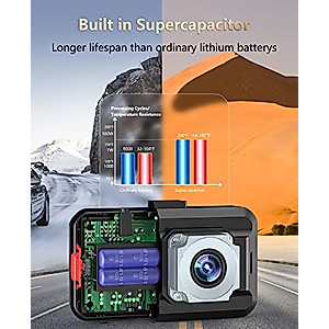 Dash Cam Front 4K and Rear 1080P Ussunny Dual Dash Camera for Cars with 3-inch Touchscreen, WDR, Night Vision, GPS, 170°Wide Angle Dashboard Camera Recorder, Support 256GB Max