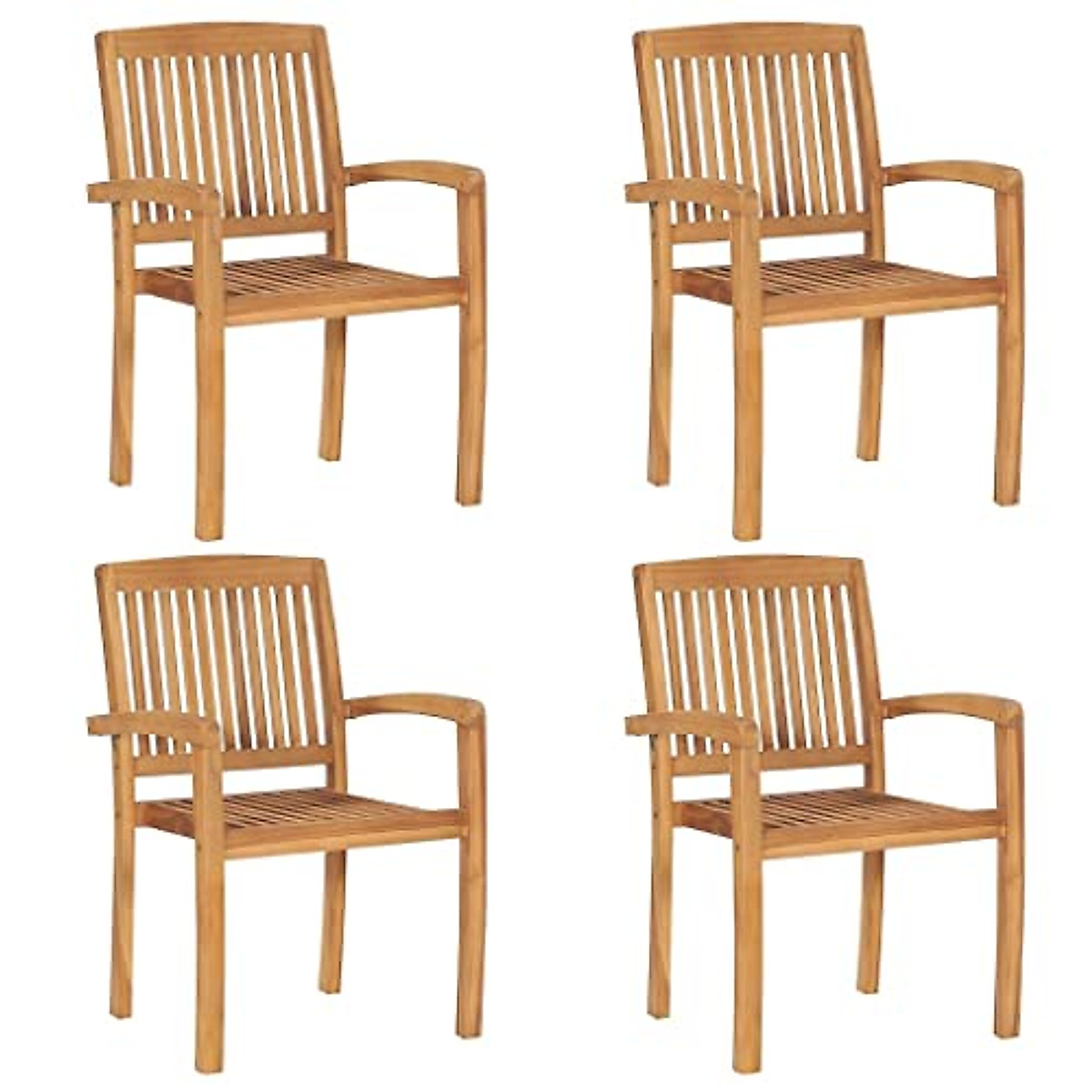 CIADAZ 5 Piece Patio Dining Set Outdoor Dining Set Outdoor Patio Furniture Outdoor Patio Table and Chairs Patio Dining Furniture Solid Wood Teak 3073201