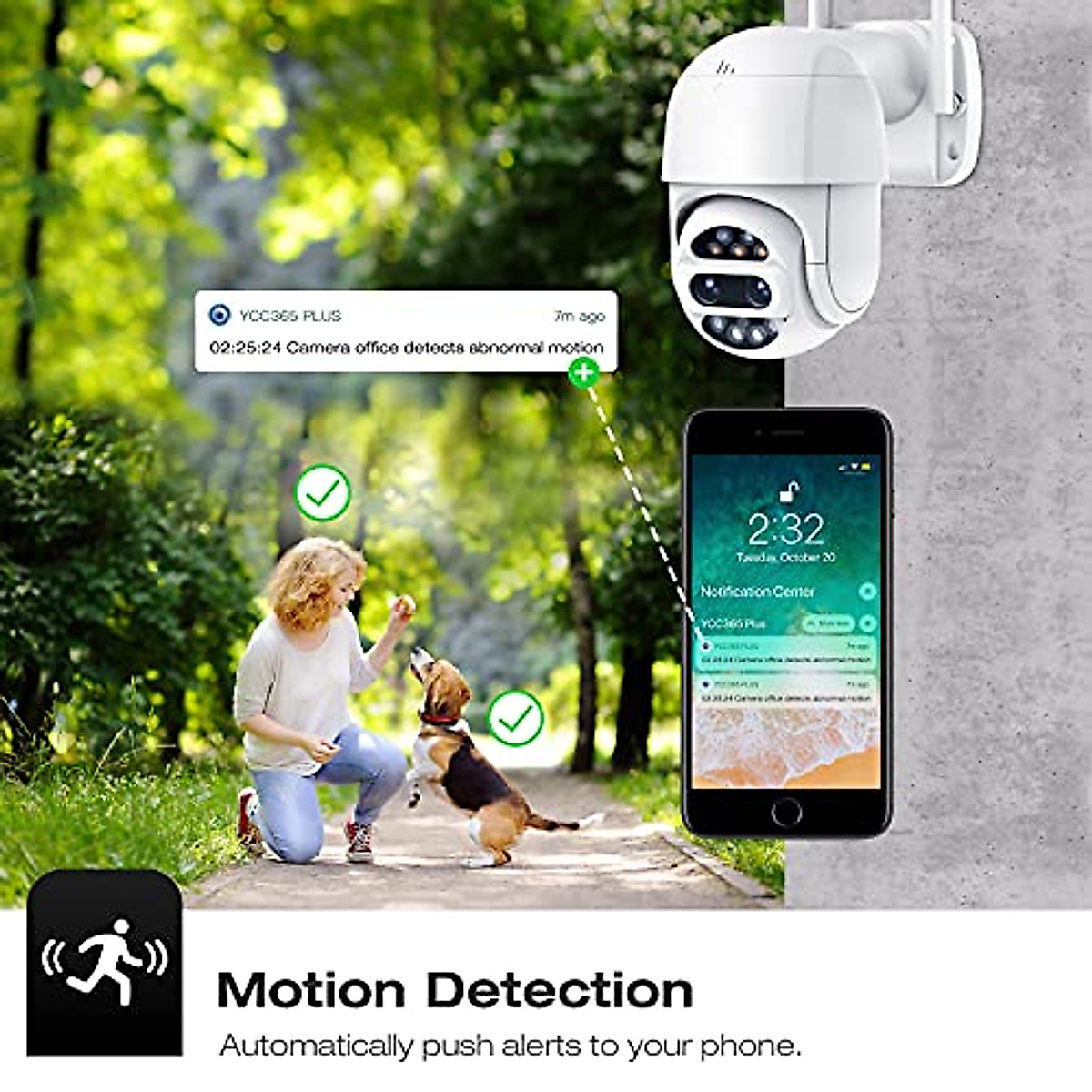 Topiacam PTZ Security Camera Outdoor, 4X Optical Zoom, 350°Pan 100°Tilt, Wi-Fi Home Surveillance Camera with Motion Detection, Floodlight & Siren Alarm, Color Night Vision, 2-Way Audio, White(AP30)