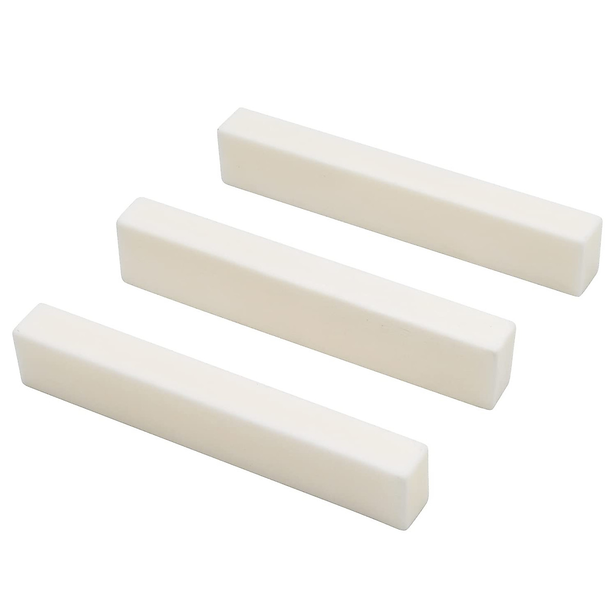 3 Set DIY Bone Guitar Bridge Blank Nut Saddle Compatible for Electric Bass Acoustic Classical Guitar Mandolin Banjo Ukulele (Saddlex3+Nutx3)