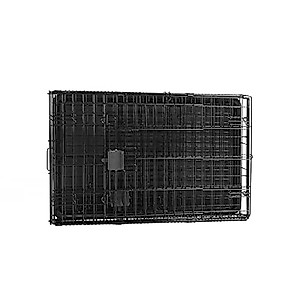 Amazon Basics Durable,Foldable Metal Wire Dog Crate with Tray, Double Door, 30 Inches, Black