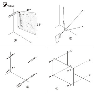 TOWON 47 x 35 Inch Glass Calendar Dry Erase Board for Wall, Magnetic Whiteboards Calendar, White Board Calendar Dry Erase for Wall, Monthly Planner Whiteboard Set, Black