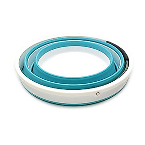 SAMMART 10L / 2.64 Gallon Collapsible Plastic Bucket - Foldable Round Tub - Portable Fishing Water Pail - Space Saving Outdoor Waterpot, Size 31cm Dia (1, Bright Blue)