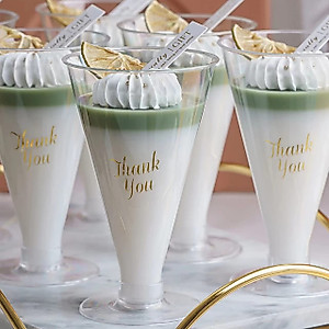 KesaPlan 40 Pack 2 Style Plastic Martini Glasses Disposable Cocktail Glasses 5/8.5 oz Martini Plastic Cocktail Glasses Ice Cream Dessert Cups with Spoons for Appetizer, Outdoor Parties, Weddings