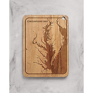 Route One Apparel | Maryland Chesapeake Bay Wooden Cutting Board, Heavy Duty with Juice Groove, Can be Used as Serving Tray, Bamboo Wood, 15.5" X 10.75" X 0.5"