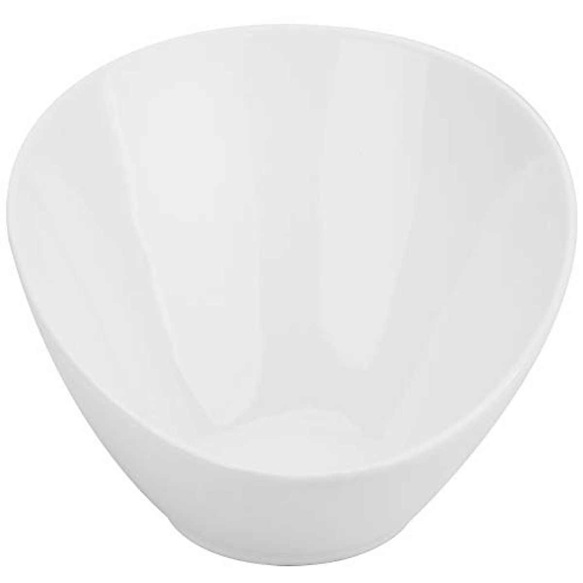 Yesland 2 Pack Porcelain Angled Serving Bowls - 26 Oz White Salad Bowls - Ceramic Pasta Bowls for Cereal, Soup, Salad, Rice, Prep