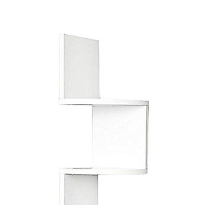 Danya B. XF11035W Large Decorative 5-Tier Corner Floating Wall Mount Display Shelving Unit - White