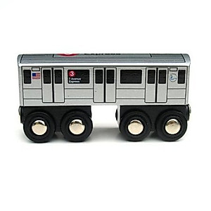Munipals Wooden Railway NYC Subway Car 3 Train