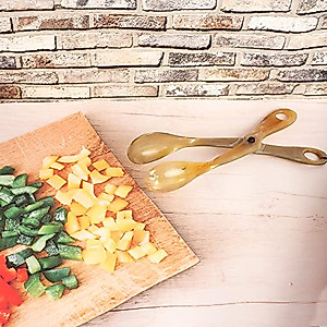 Hand crafted Natural Material Horn Salad Servers Ergonomic Scissors Shape Buffet Tongs Buffet Party Catering Serving Tongs Salad Tongs Cake Tongs Bread Tongs Kitchen Tongs