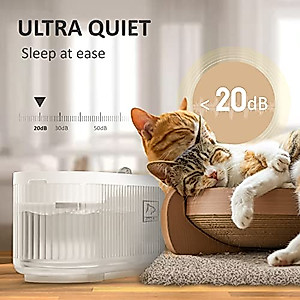 BaoLin Cat Water Fountain with Wireless Pump 3L/100oz, Ultra Quiet Pet Fountain with Stainless Steel Water Bowl, BPA-Free, Water Filter Included, Large Cat Drinking Fountain